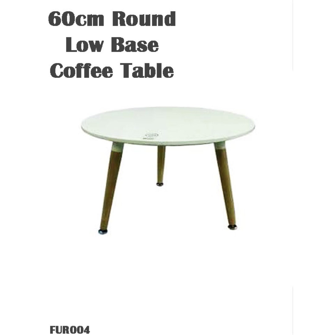 Coffee Table 60cm Round Low Base Table #FUR004, Furniture & Home Living ...