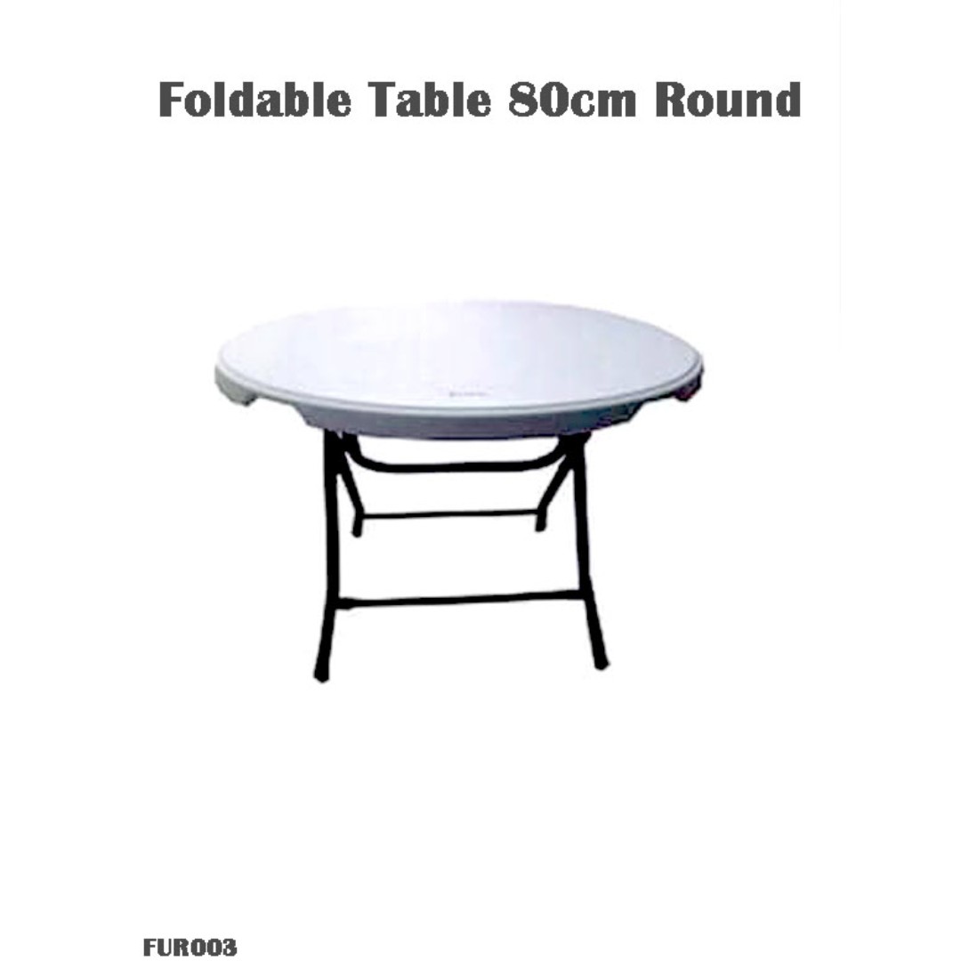 Foldable Table 80cm Round #FUR003, Furniture & Home Living, Furniture ...