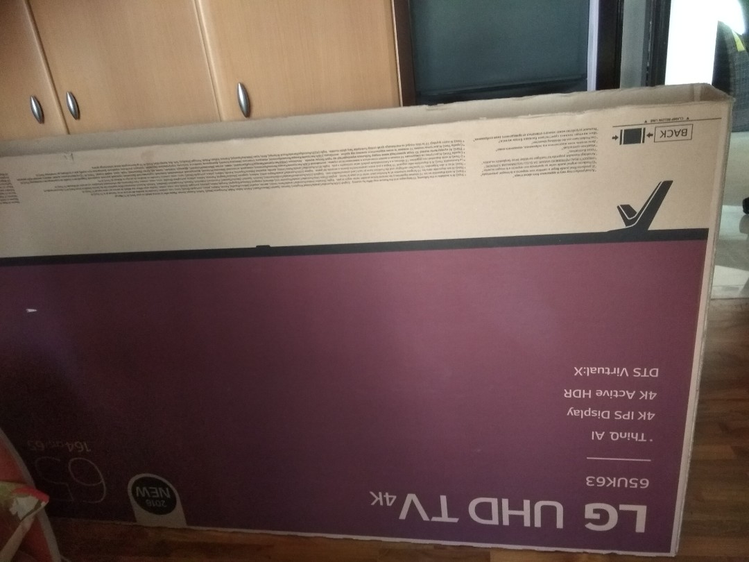 LG Tv carton (new ) with packing material, Everything Else on Carousell