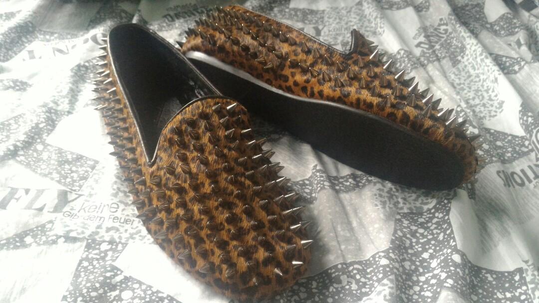 Spike & Leopard Slip Ons, Women's Fashion, Footwear, Slippers and ...