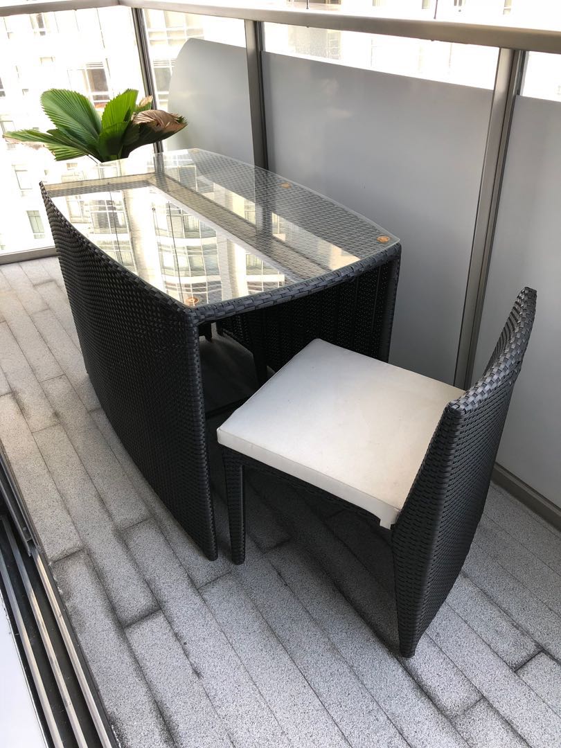 Design Balcony table set with 2 chairs, Furniture & Home Living ...