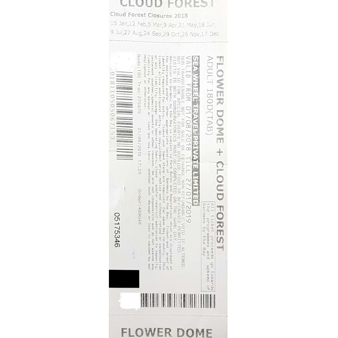 Garden by the Bay Ticket (Cloud Forest and Flower Dome) for sale ...
