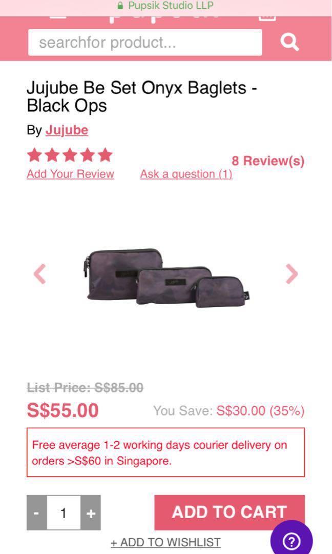 Jujube be set black ops onyx, Babies & Kids, Going Out, Diaper Bags & Wetbags on Carousell