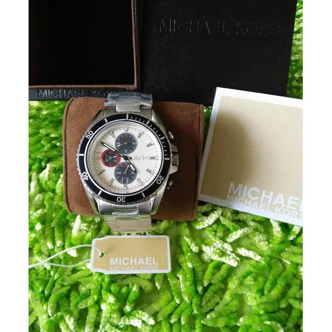 Michael Kors JetMaster White Dial Stainless Steel Men's Watch - MK8339 ...