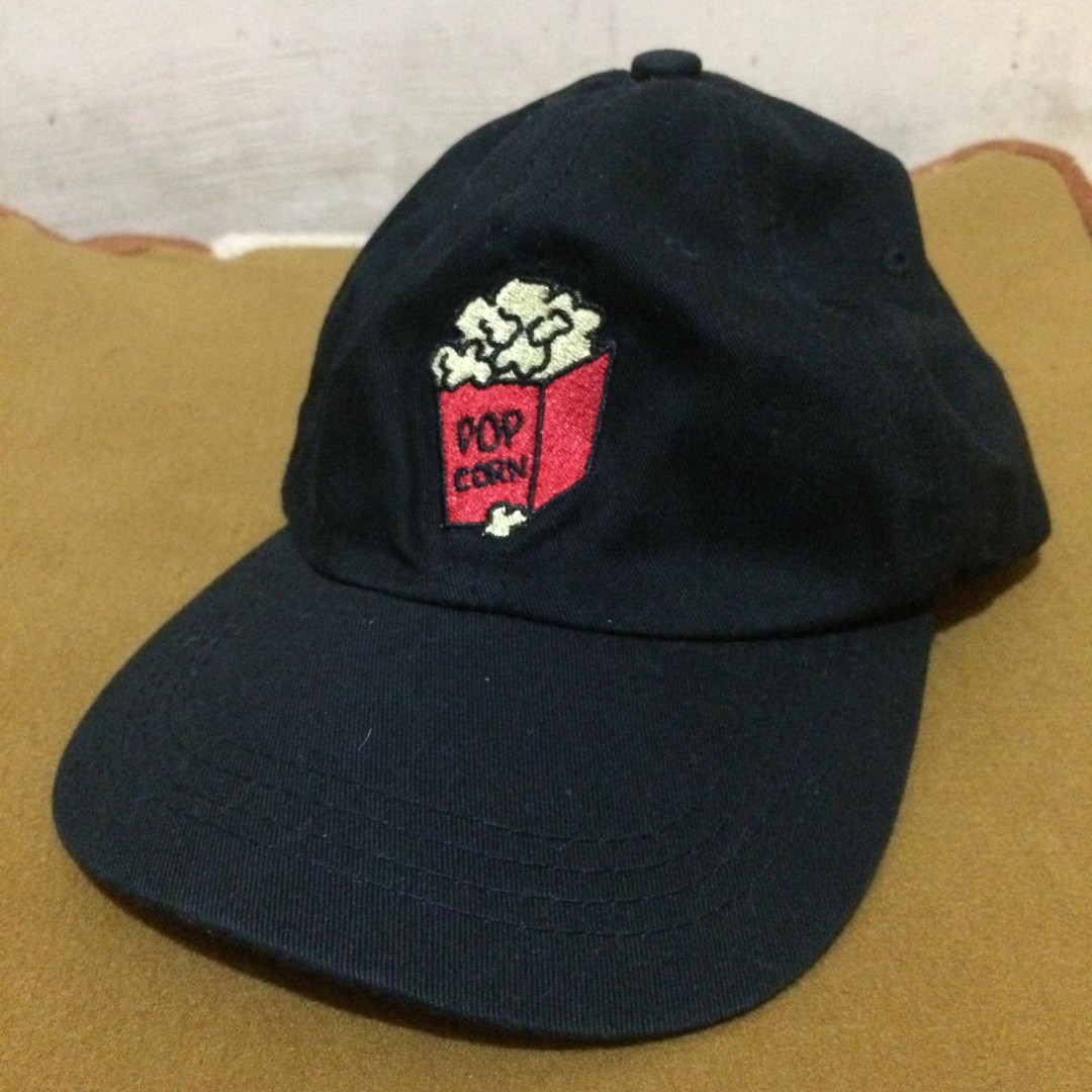 Popcorn Black Baseball Cap, Men's Fashion, Watches & Accessories, Caps ...