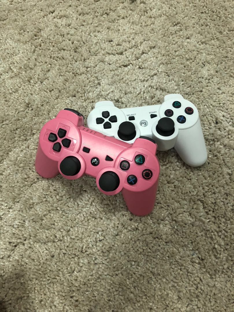PS3 Controller DualShock Pink and white (Generic), Video Gaming, Gaming ...