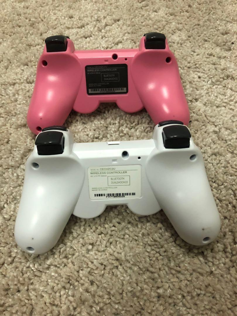 PS3 Controller DualShock Pink and white (Generic), Video Gaming, Gaming ...