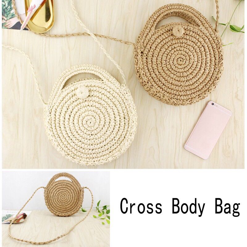 RATTAN ROUND BAGS 35only, Women's Fashion, Bags & Wallets, Cross-body ...