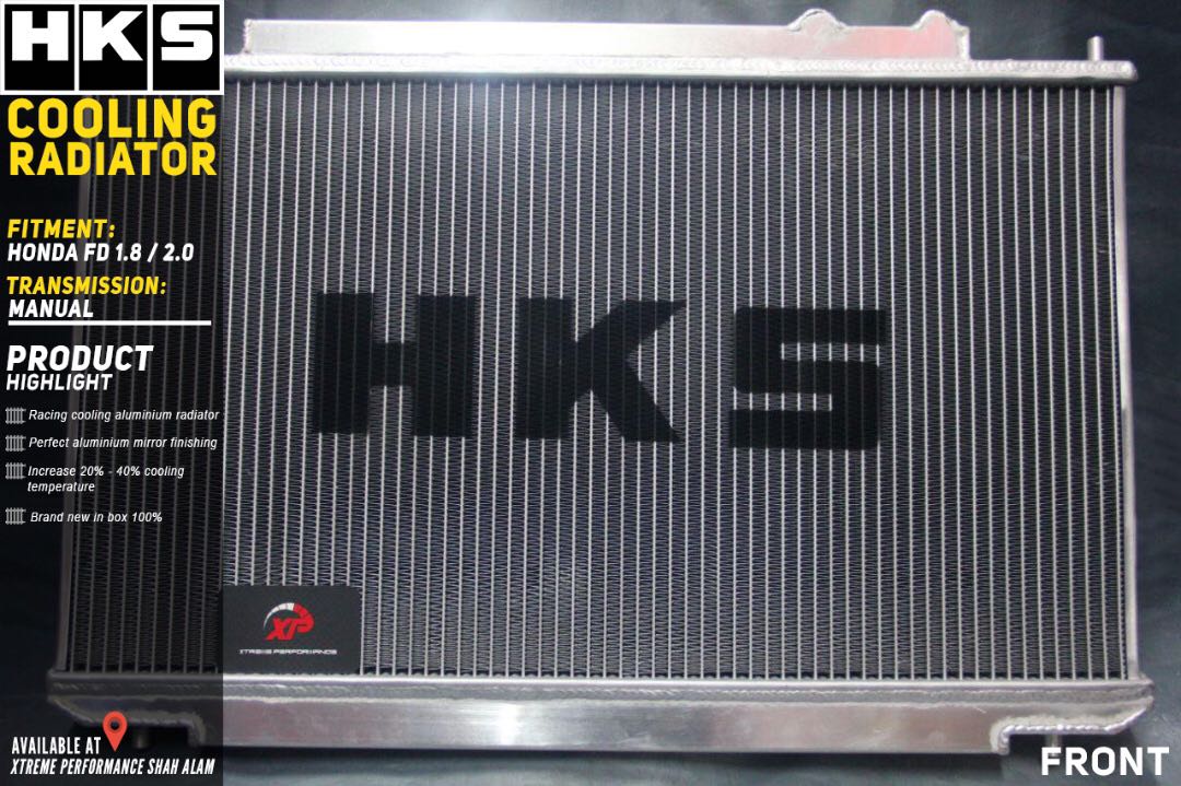 HKS Aluminum Sport Racing Radiator Heavy Duty Extreme Cooling For HONDA ...