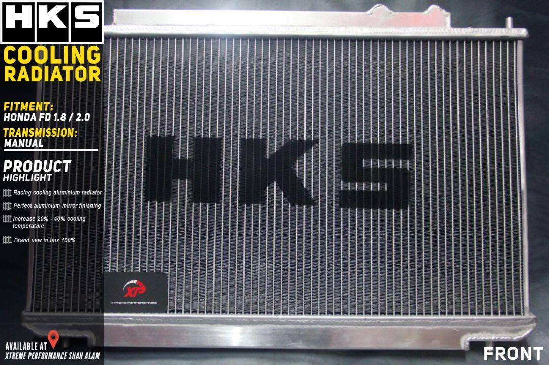 HKS Aluminum Sport Racing Radiator Heavy Duty Extreme Cooling For HONDA ...