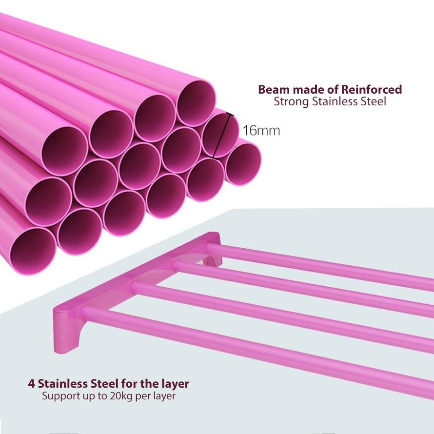 Korean DIY D10 Stainless Steel Rack Wheel Almari Ikea Style, Furniture ...