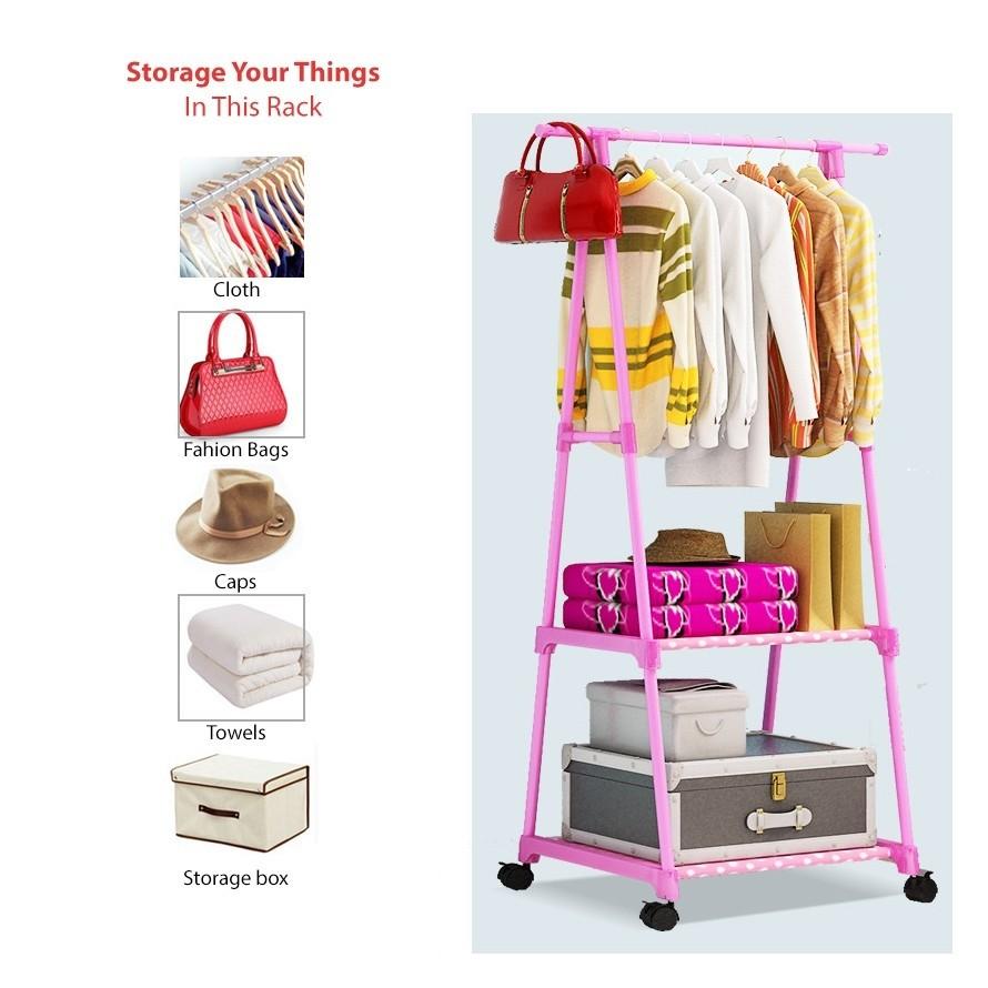 Korean DIY D10 Stainless Steel Rack Wheel Almari Ikea Style, Furniture ...