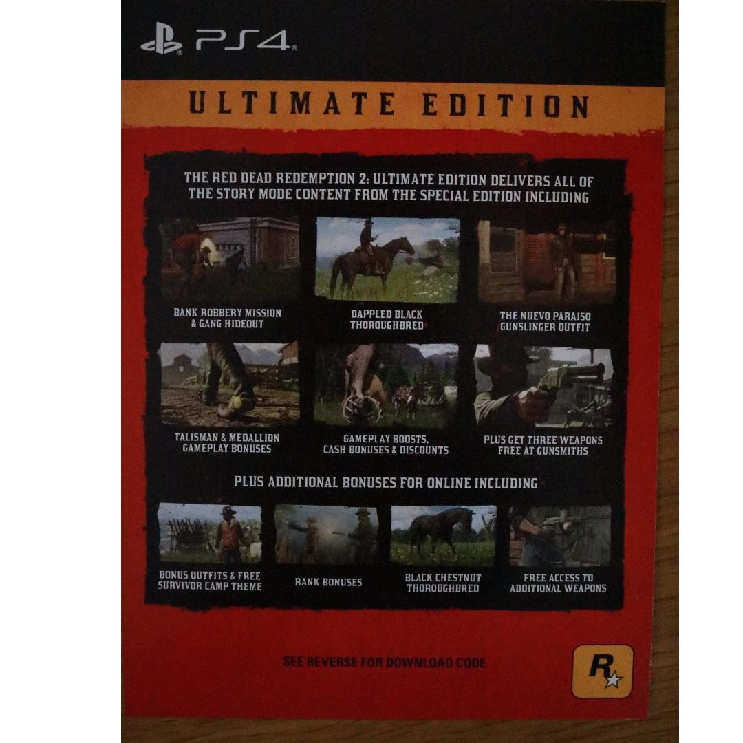 Red Dead Redemption 2 Ultimate Edition CODES (R3), Video Gaming, Gaming ...