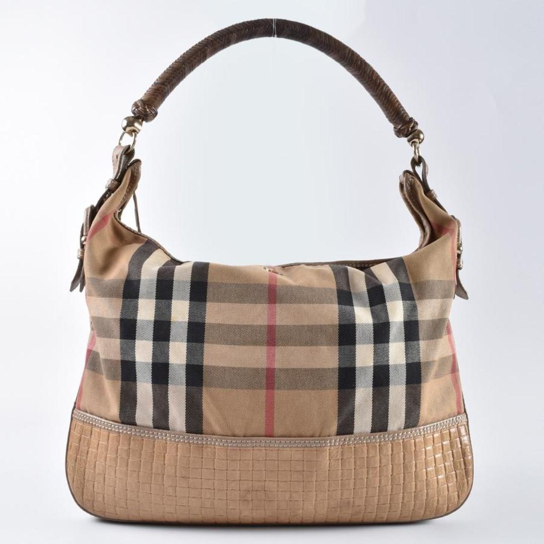 AUTHENTIC Burberry Checkered Hobo Shoulder Bag, Luxury, Bags & Wallets ...