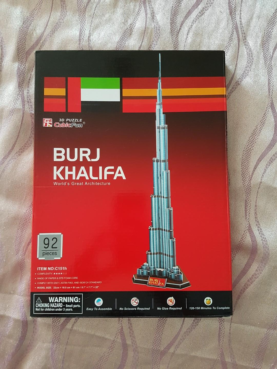 Burj Khalifa 3D Puzzle, Hobbies & Toys, Toys & Games on Carousell