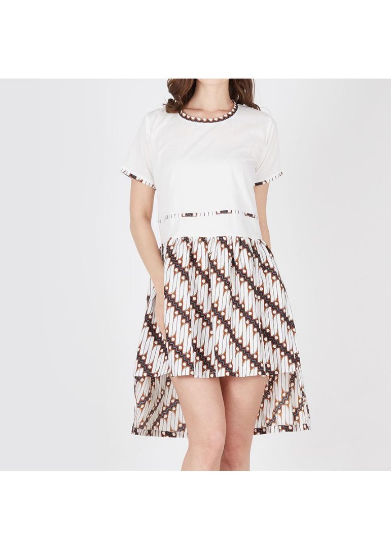 KULO Asymmetric Batik Parang Dress, Fesyen Wanita, Pakaian Wanita, Gaun ...