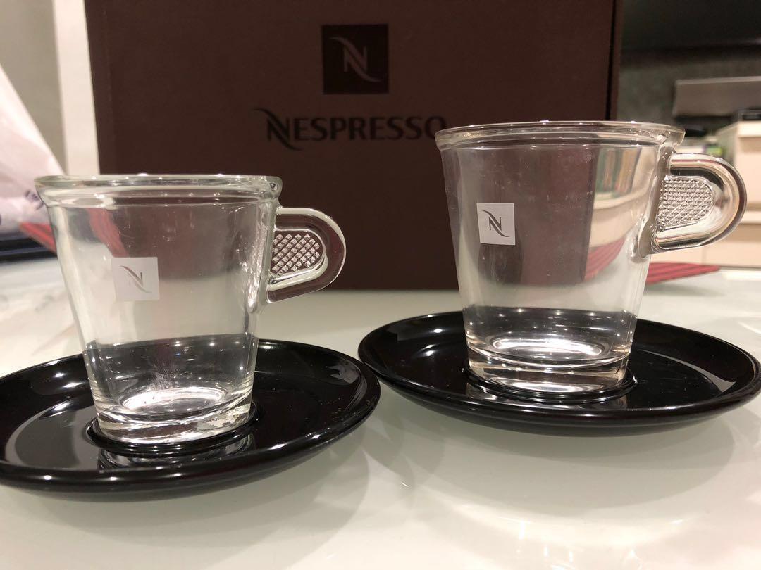 Nespresso welcome set glass cups, Furniture & Home Living, Kitchenware ...