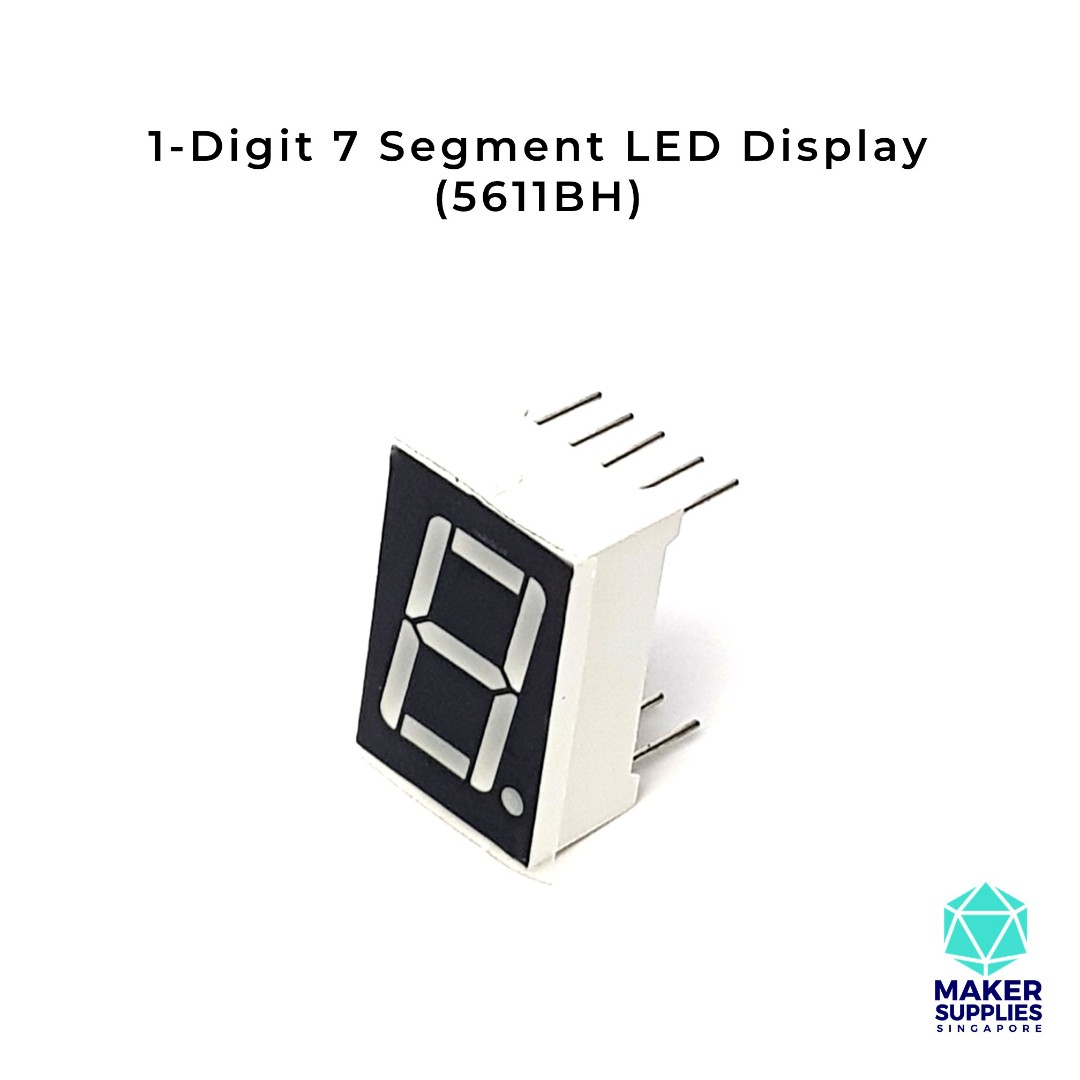 1 Digit 7 Segment LED Display (5611BH) - MakerSupplies SG, Mobile ...