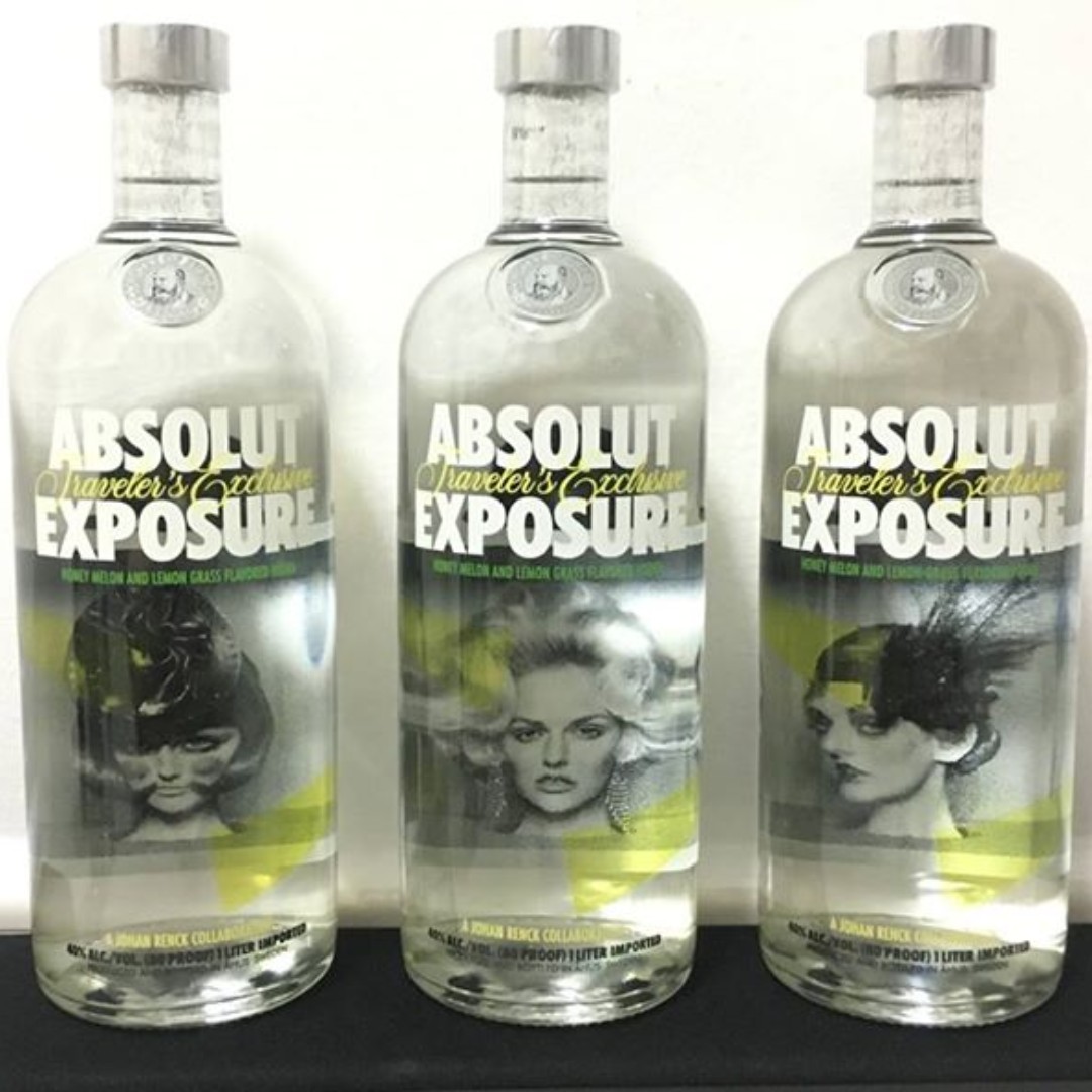 Absolut Exposure full set - Absolut Vodka 1L sealed bottles, Food ...