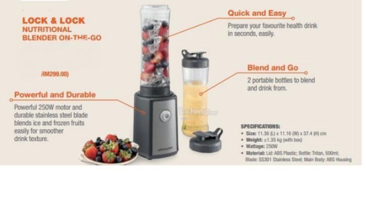 BLENDER (LOCK & LOCK) NUTRITIONAL BLENDER, TV & Home Appliances ...