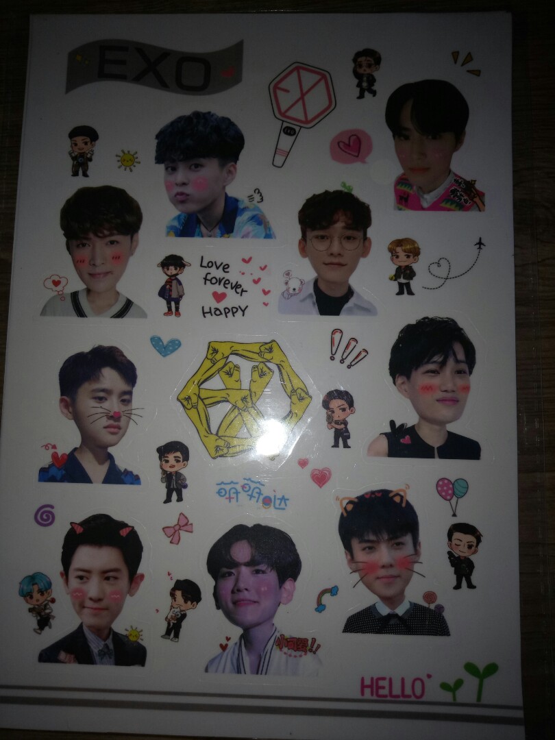 EXO Stickers, Hobbies & Toys, Memorabilia & Collectibles, K-Wave on ...