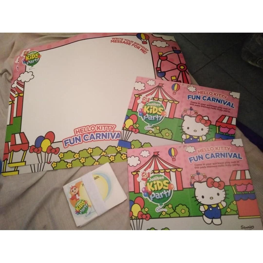 HELLO KITTY Invitations, Name Tags, Message Board (Jollibee Hello Kitty ...
