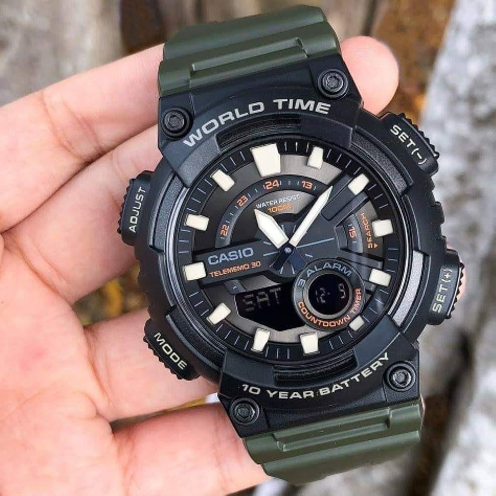 JAM CASIO ORIGINAL AEQ-110W-3A TELEMO, Men's Fashion, Watches ...