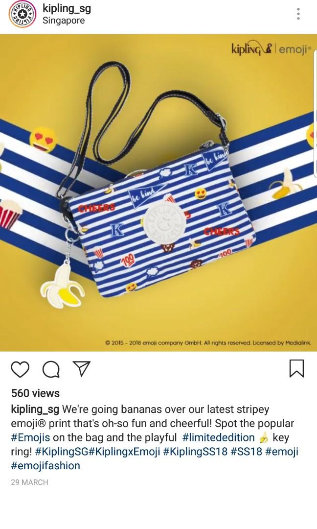 Kipling Emoji (limited Edition), Women's Fashion, Bags & Wallets, Purses & Pouches on Carousell