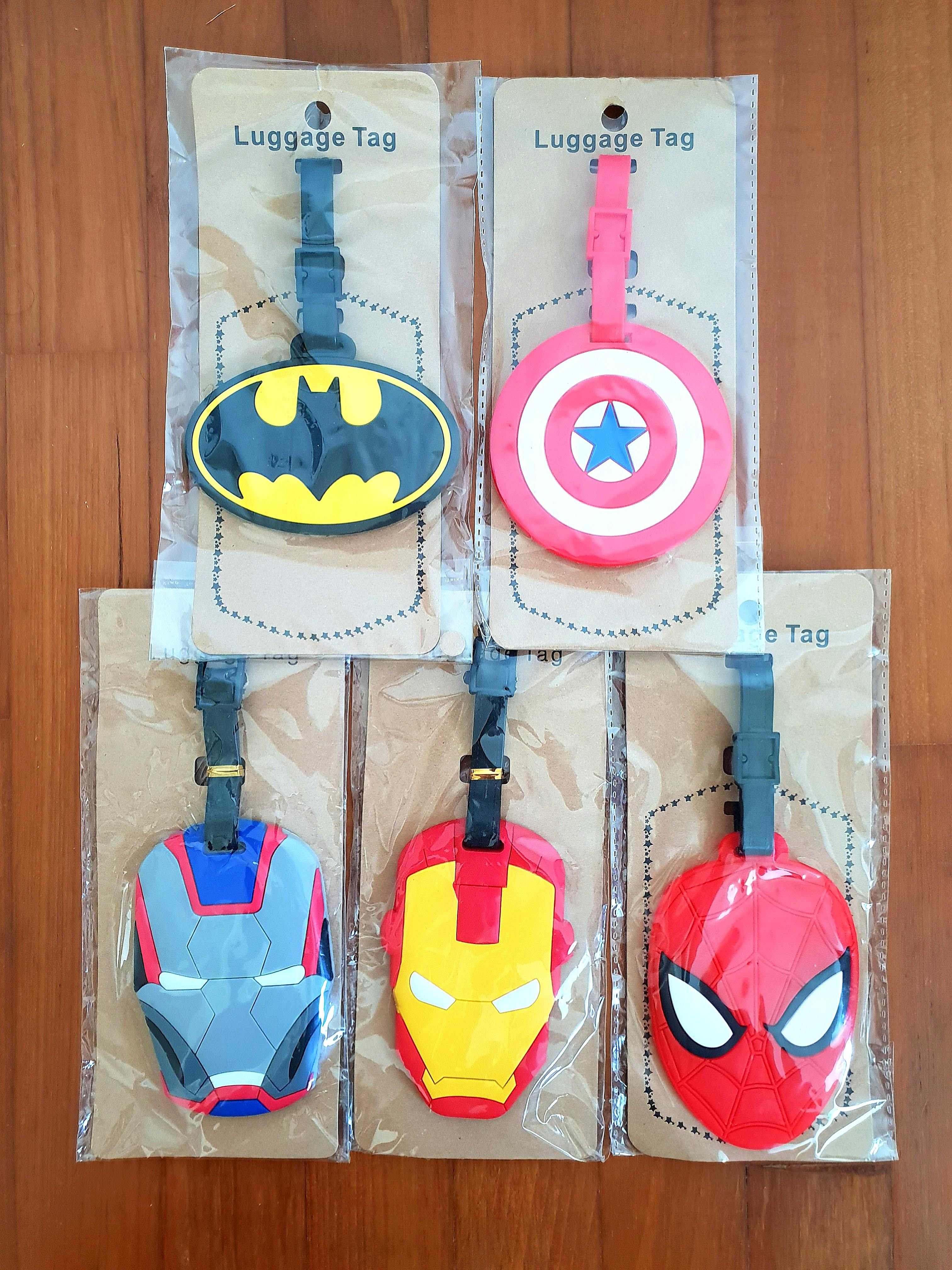 Bag Tag Marvel DC Superheroes Ironman Spiderman Batman Captain America ...