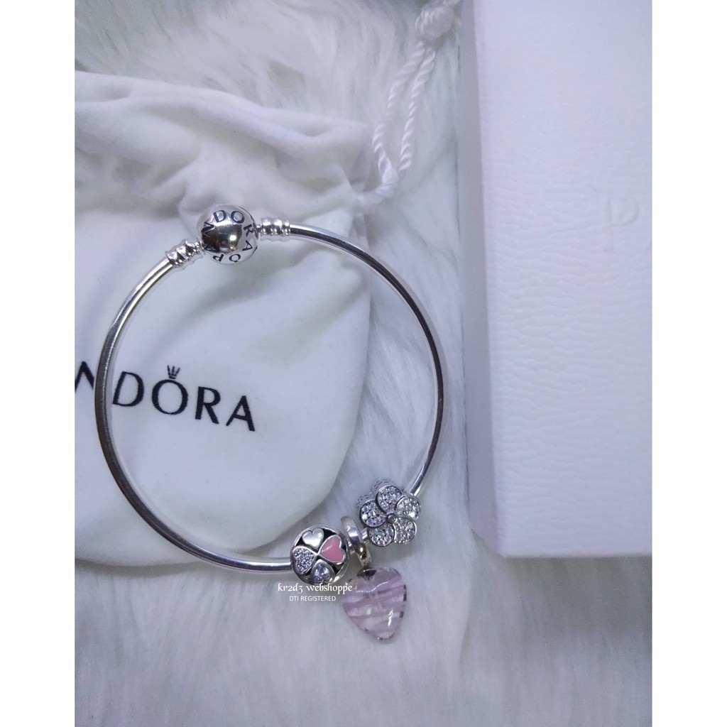Original Pandora Pink Heart Set, Luxury, Accessories on Carousell