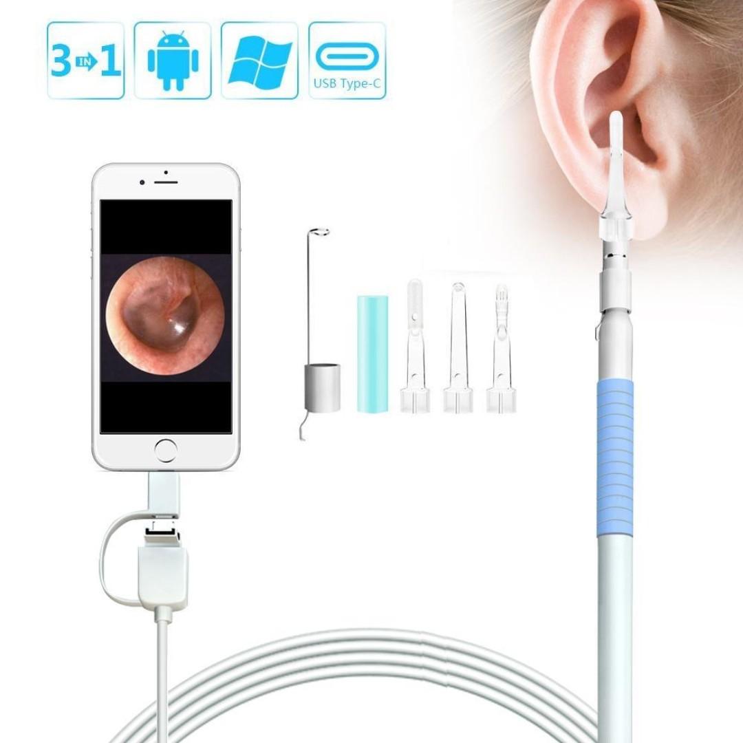Otoscope & Ear Endoscope , 1.3 Megapixels 720P HD Ear Scope Inspection ...
