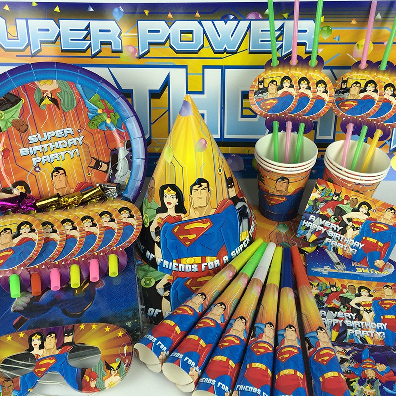 Superman Theme Kids Party Decoration Happy Birthday Decoration ...