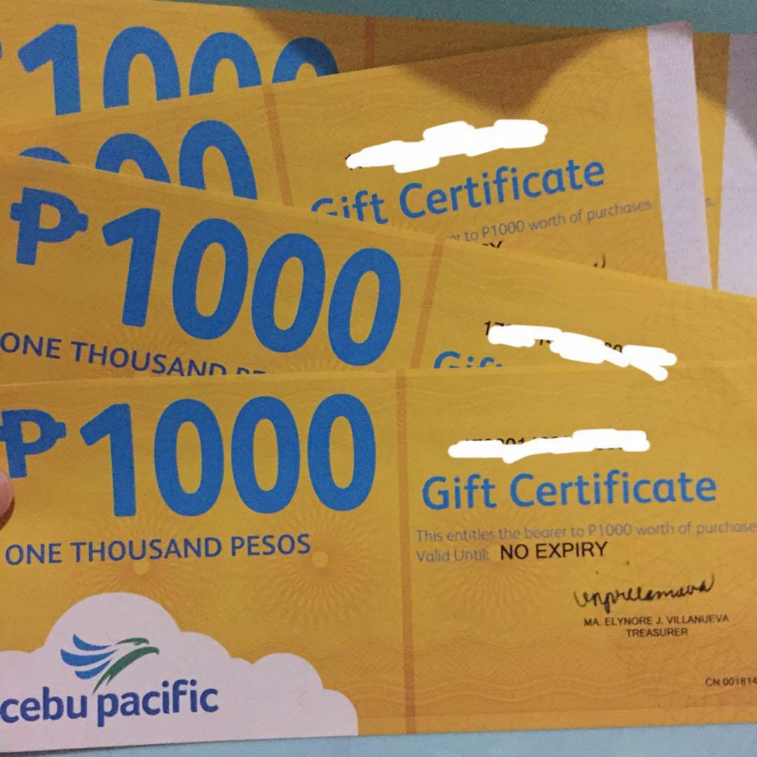 Cebu pacific gift certificate, Tickets & Vouchers, Store Credits on ...