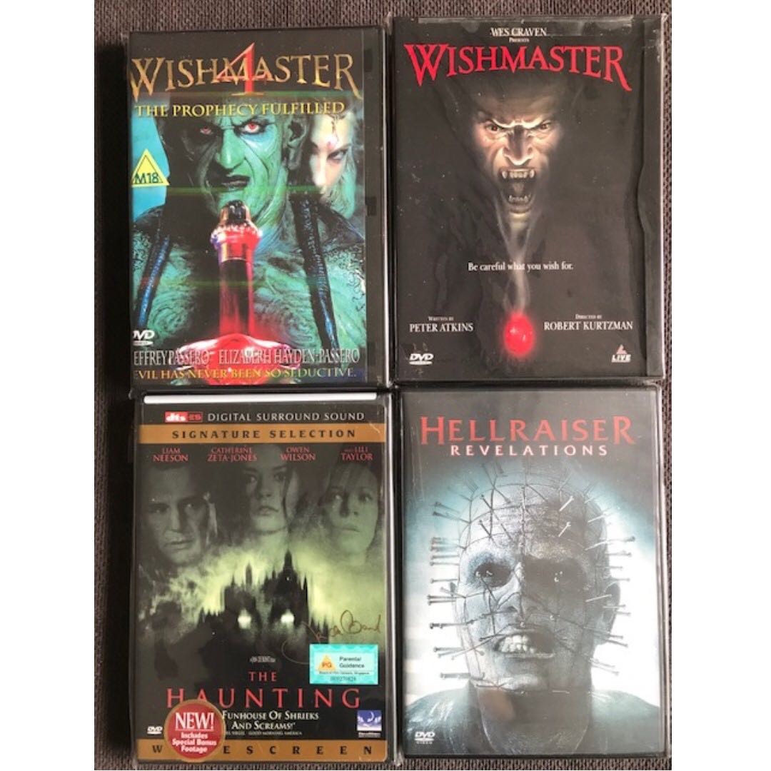 DVDs - Set of 4 (Wishmaster 4 / Wishmaster / The Haunting / Hellraiser ...