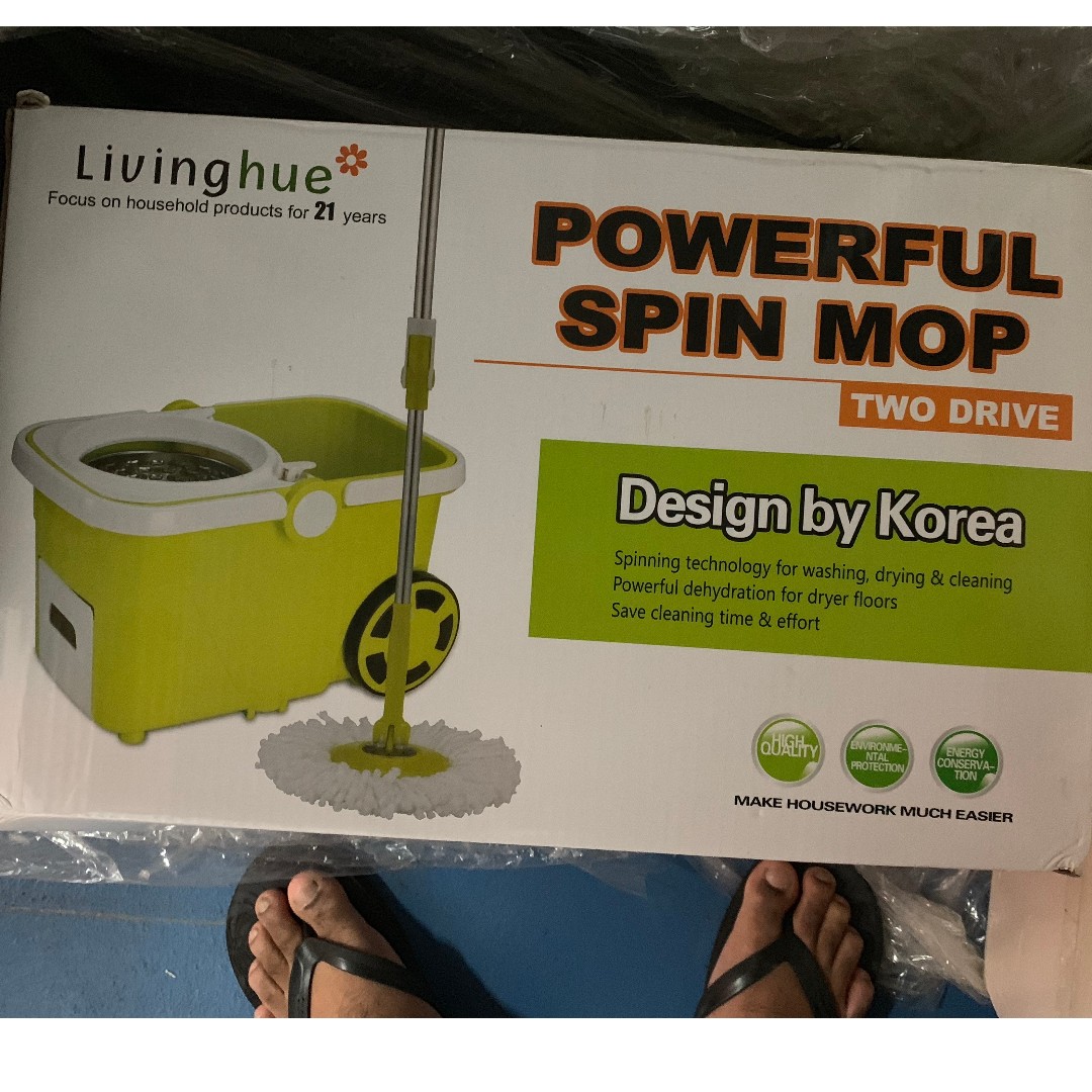 [LIVINGHUE] Spin Mop Set w/2 Microfibre Mop Head Refills [Moving ...