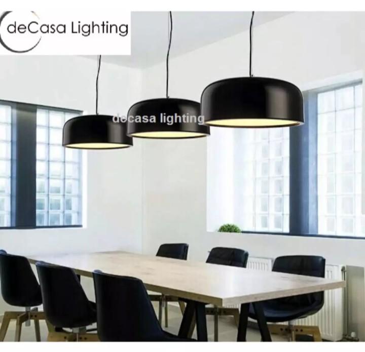 MODERN ROUND SHADE BLACK AND WHITE CEILING HANGING LIGHT, Furniture ...