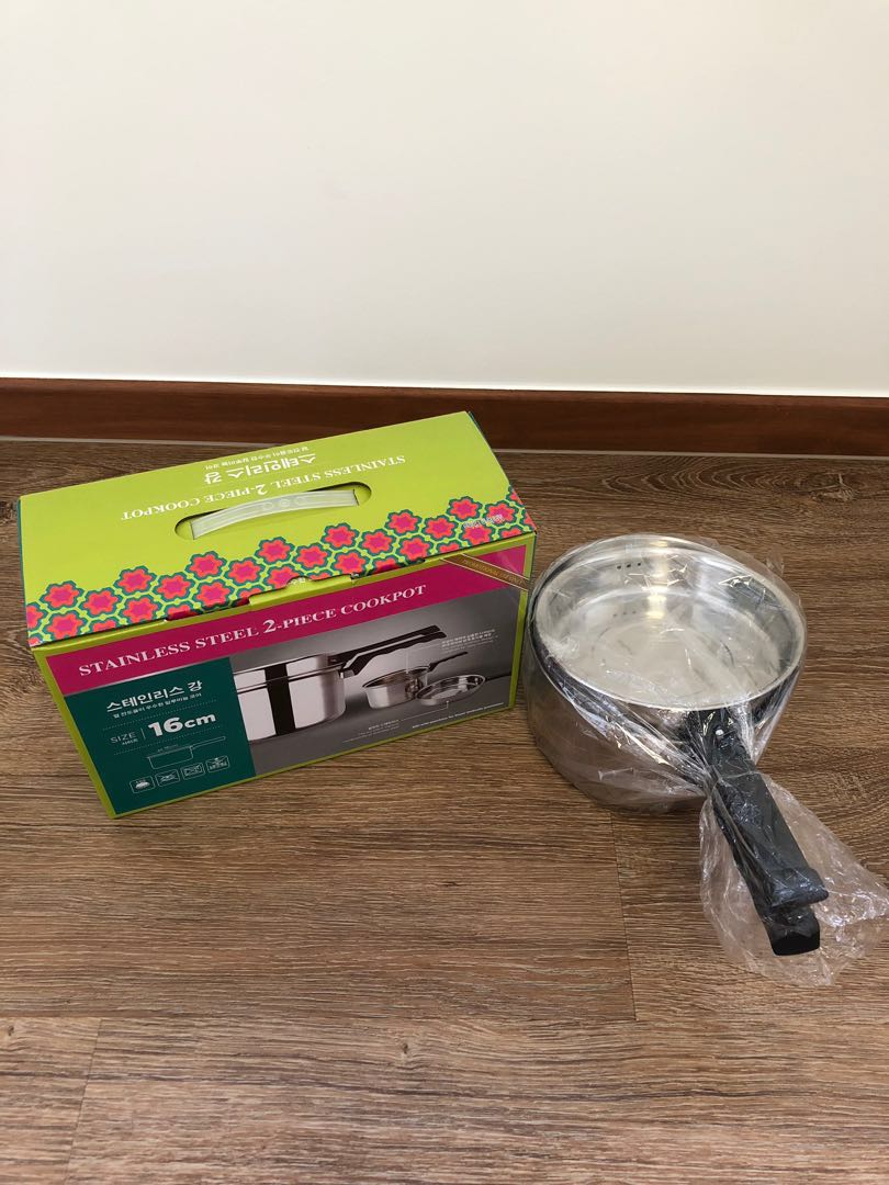 Stainless Steel 2-Piece Cooking Pot, Furniture & Home Living ...