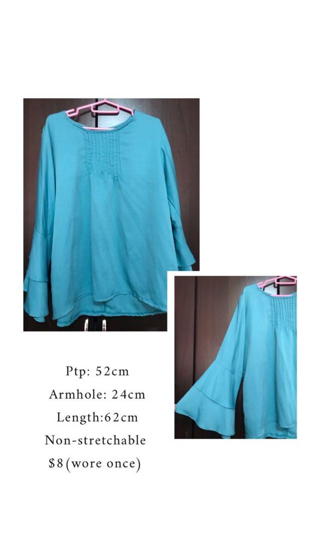 Turquoise Top, Women's Fashion, Tops, Blouses on Carousell