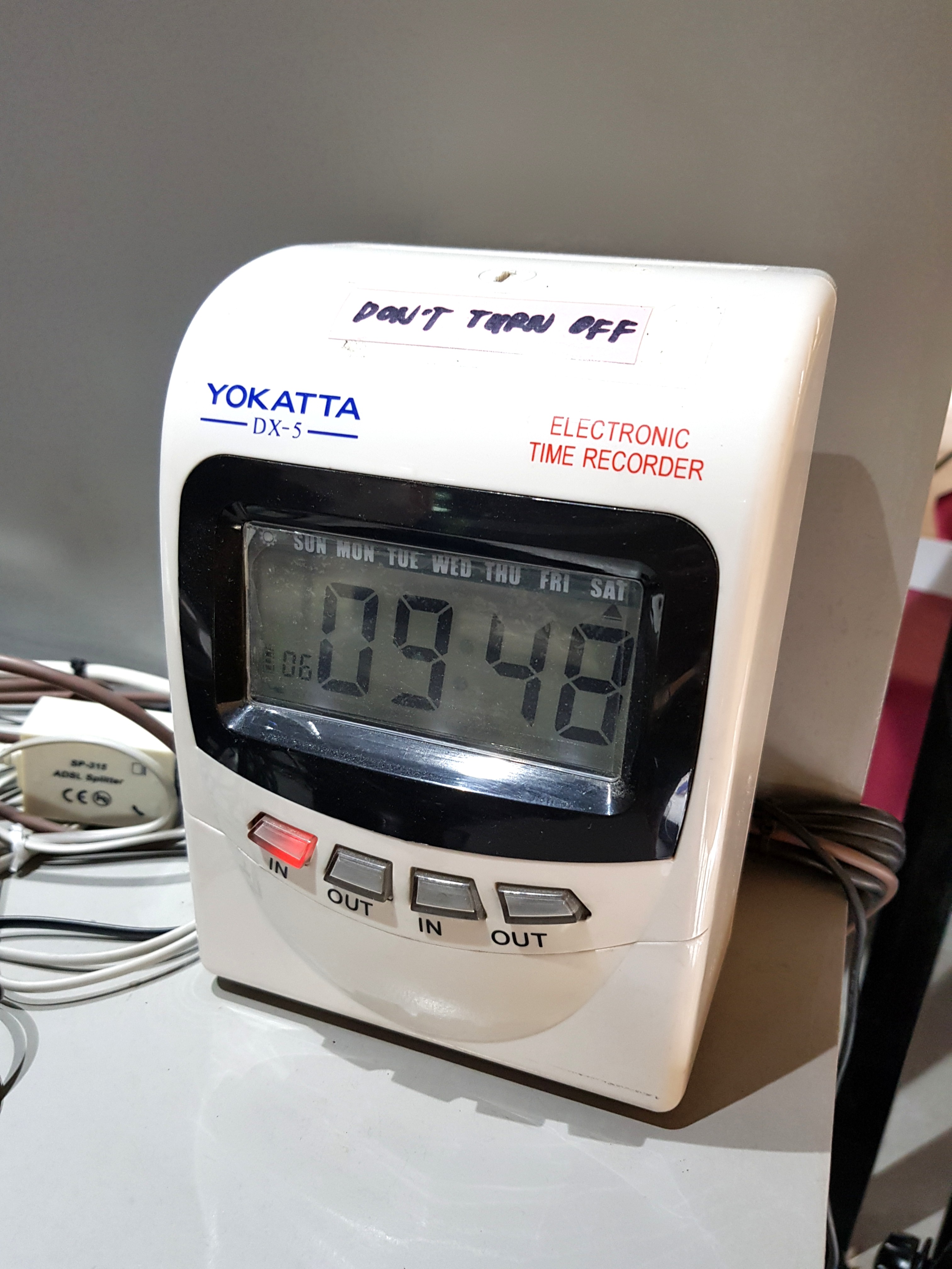 Yokatta DX-5 Electronic Daily Time In Recorder Bundy Clock FREE Time ...