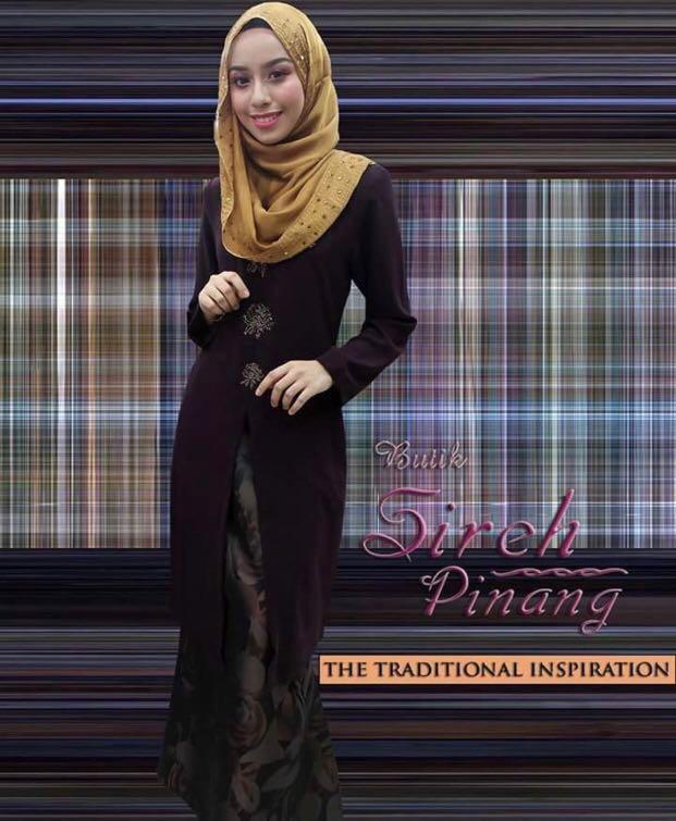 Baju kurung ( kebarong moden) - sireh pinang, Women's Fashion, Muslimah ...