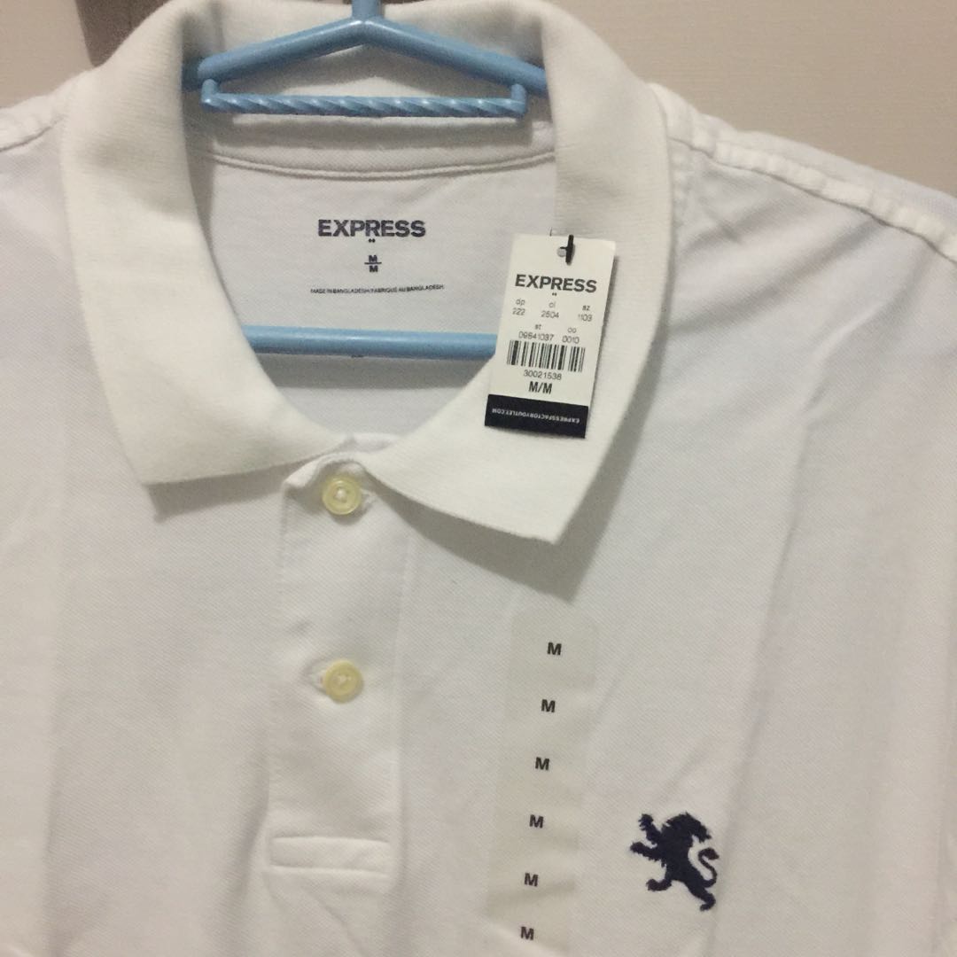 Express White Polo shirt Repriced, Men's Fashion, Tops & Sets, Tshirts ...