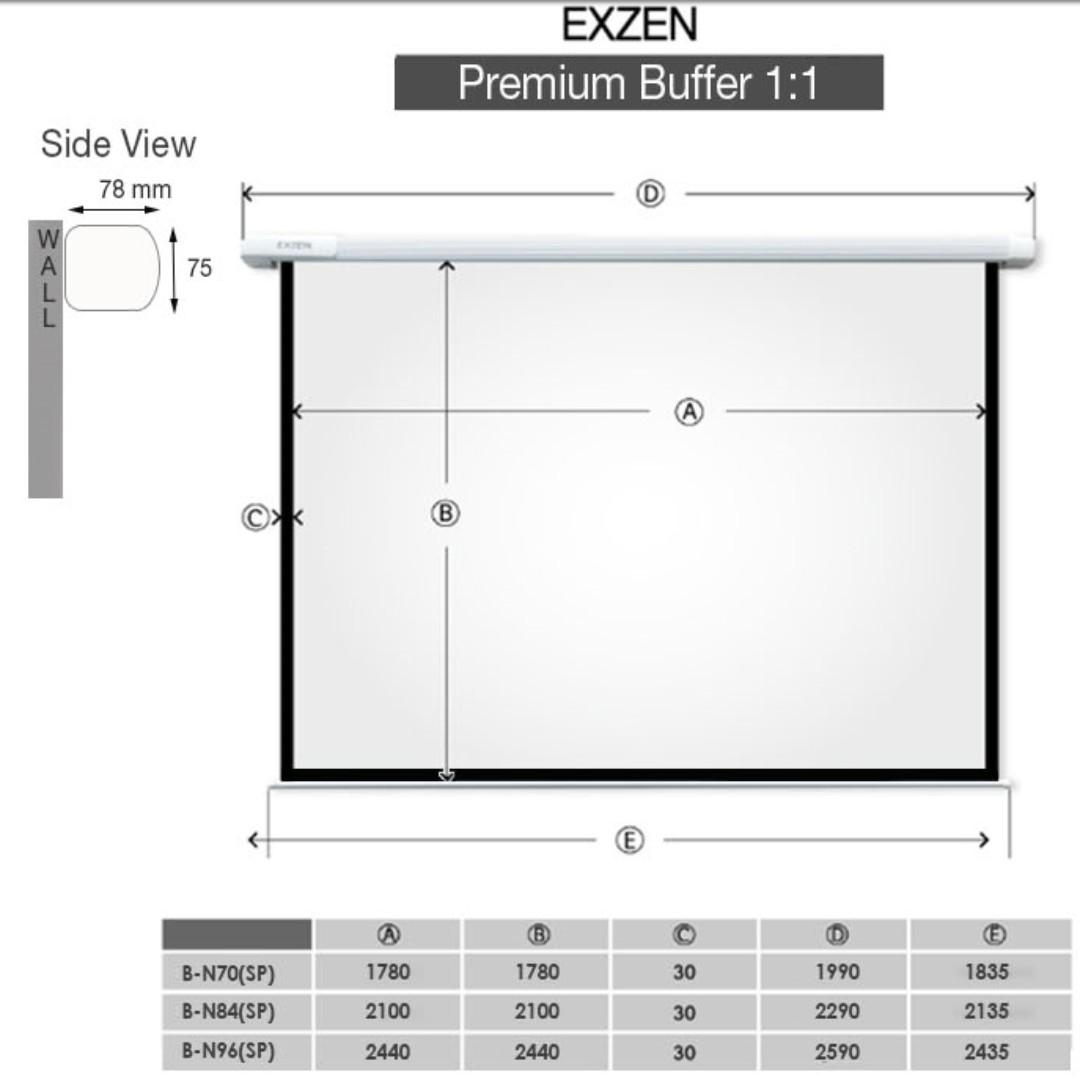 EXZEN projector screen, TV & Home Appliances, TV & Entertainment ...