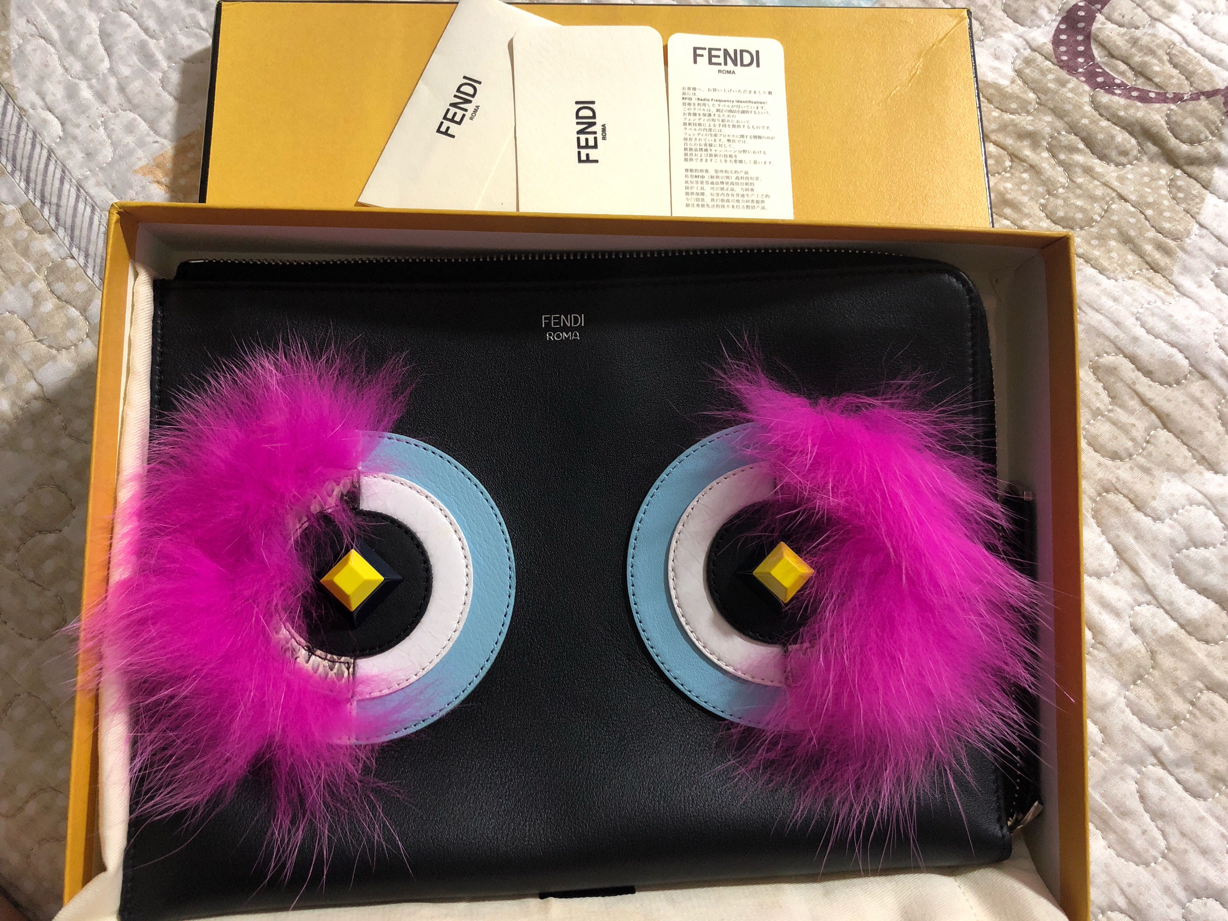 Fendi Monster Clutch, Luxury, Bags & Wallets on Carousell
