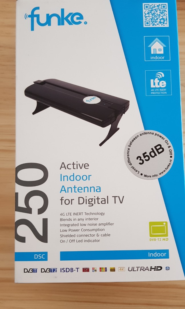 Funke DSC250 active indoor antenna for Digital Tv, TV & Home Appliances ...