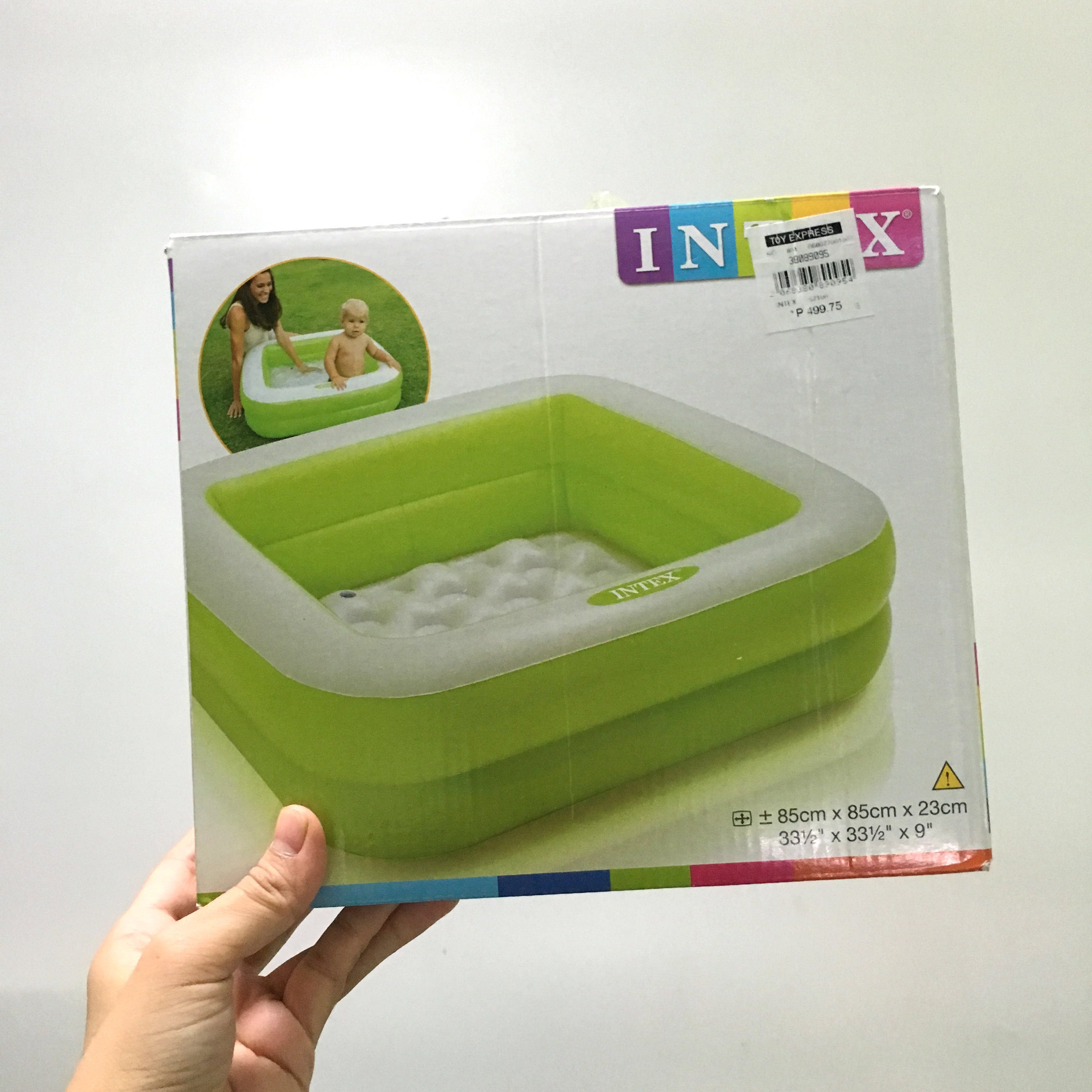Intex Inflatable Square Pool in Green, Babies & Kids, Bathing ...