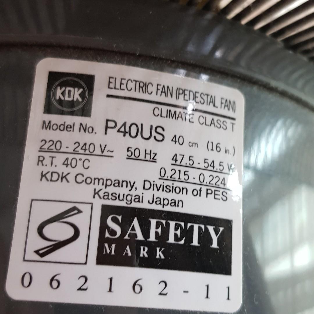 KDK P40US Stand Fan (Black/Gold), Furniture & Home Living, Lighting ...