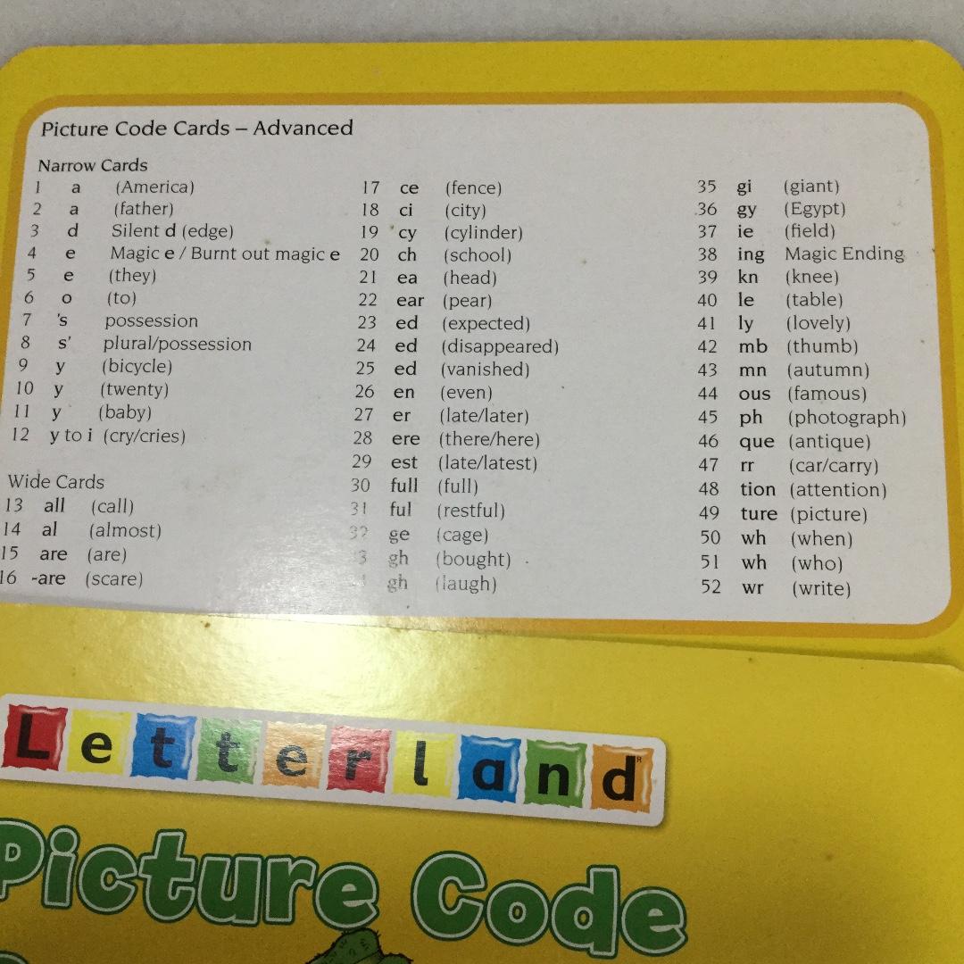 Letterland Picture Code Cards - Advanced, Hobbies & Toys, Books & Magazines, Children's Books on ...