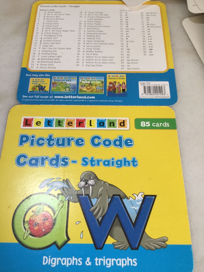 Letterland Picture Code Cards - straight, Hobbies & Toys, Books ...