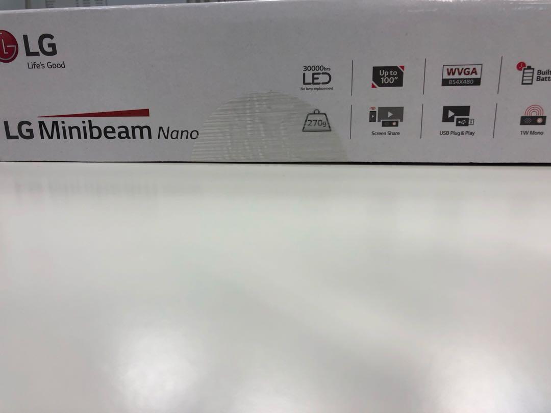 LG Minibeam Nano projector, TV & Home Appliances, TV & Entertainment ...