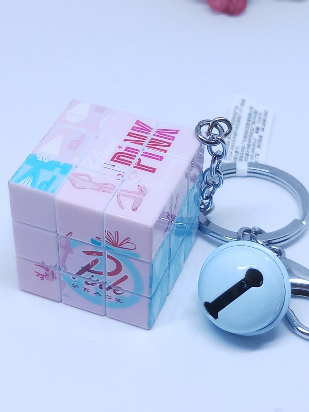 Miniso Pink Phanter Rubic Cubes bagcharm keychain, Women's Fashion ...